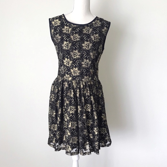 Sam & Lavi | Dresses | Sam Lavi Metallic Lace Dress | Poshmark